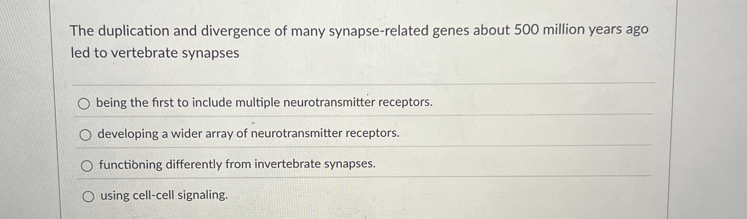 Solved The duplication and divergence of many | Chegg.com