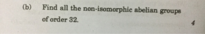 Solved (b) Find all the non-isomorphic abelian groups of | Chegg.com