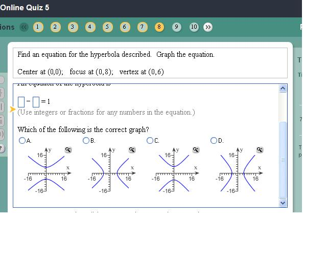 Solved Find an equation for the hyperbola described. Graph | Chegg.com