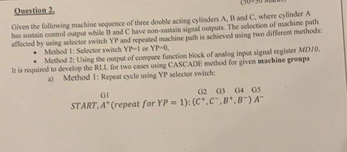 Question 2. Given the following machine sequence of | Chegg.com