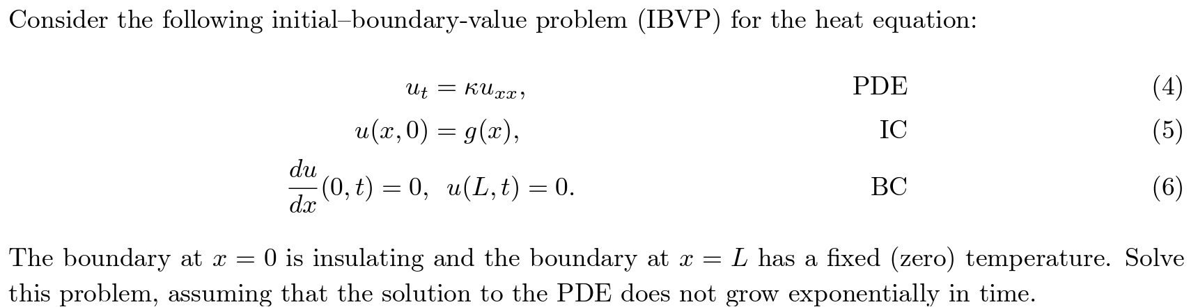 Solved Consider the following initial-boundary-value problem | Chegg.com