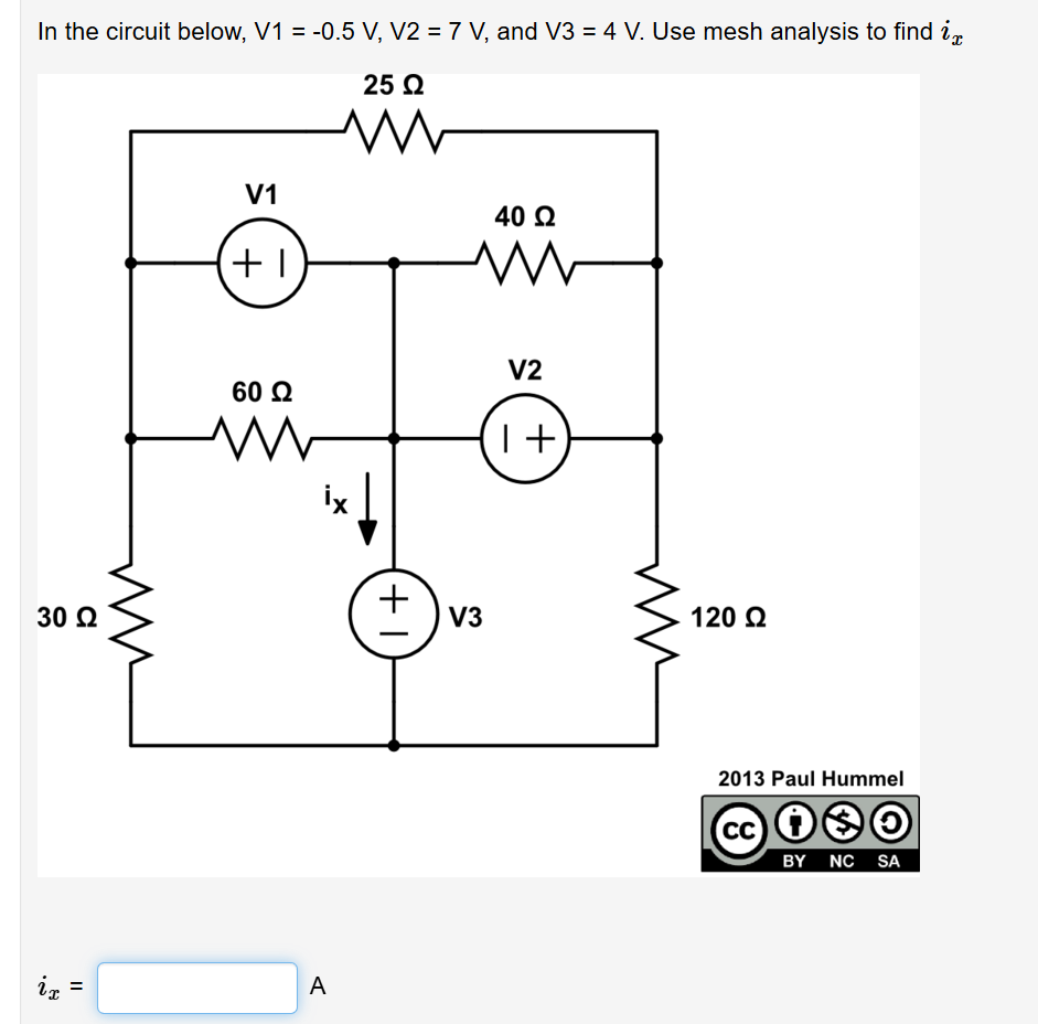 Solved In ﻿the circuit below, V1=-0.5V,V2=7V, ﻿and V3=4V. | Chegg.com