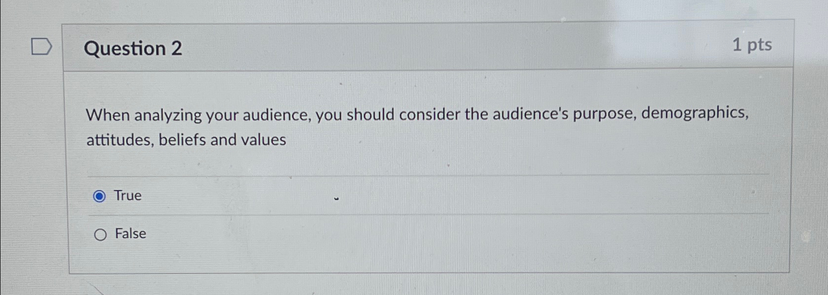 Solved Question 21ptsWhen analyzing your audience, you | Chegg.com