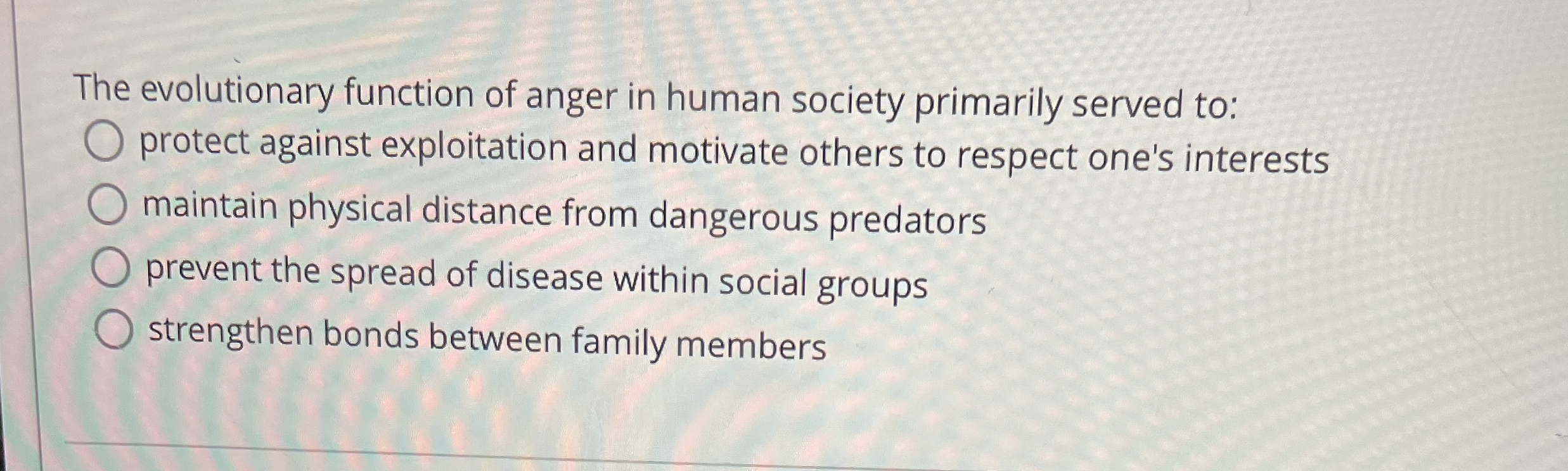 Solved The evolutionary function of anger in human society | Chegg.com