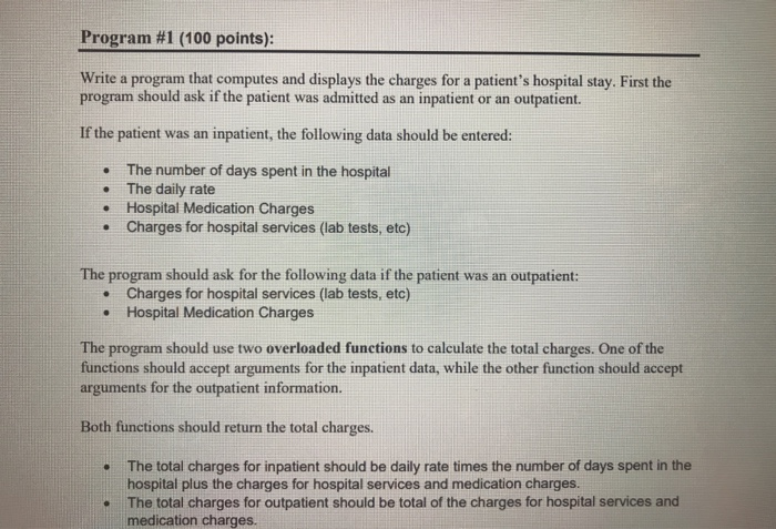 Solved Program #1 (100 points): Write a program that | Chegg.com