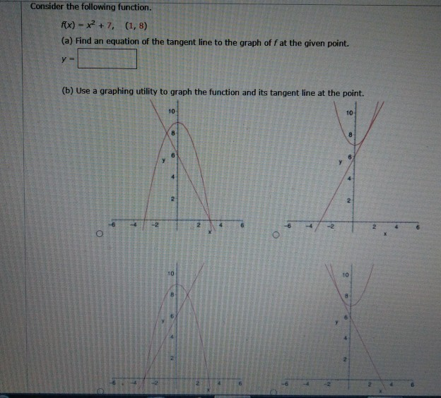Solved Consider the following function. f(x) = x2 + 7, (1,8) | Chegg.com