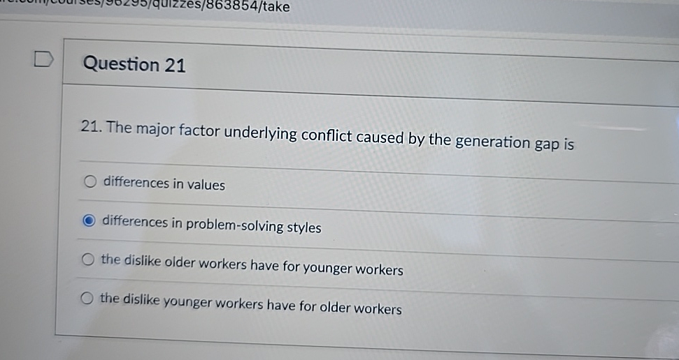 Solved Question 2121. ﻿The major factor underlying conflict | Chegg.com