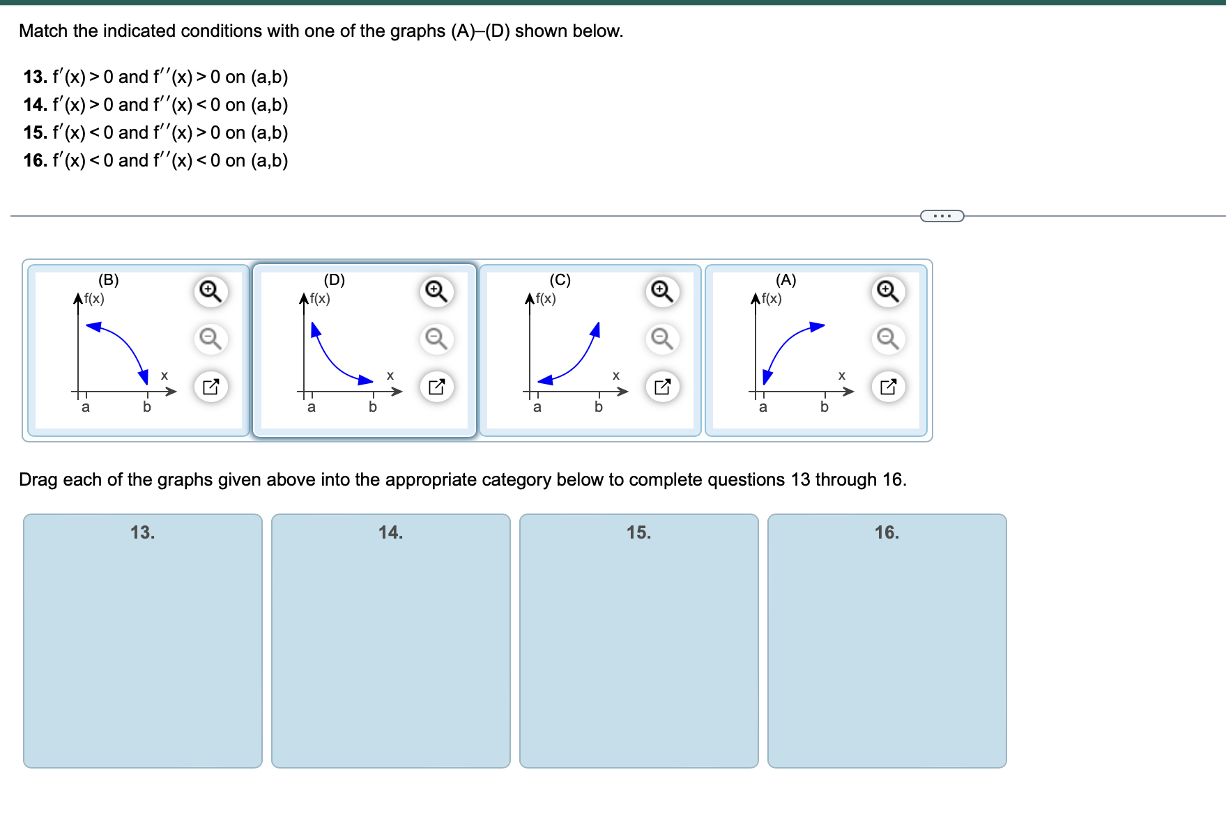 Solved Match the indicated conditions with one of the graphs | Chegg.com
