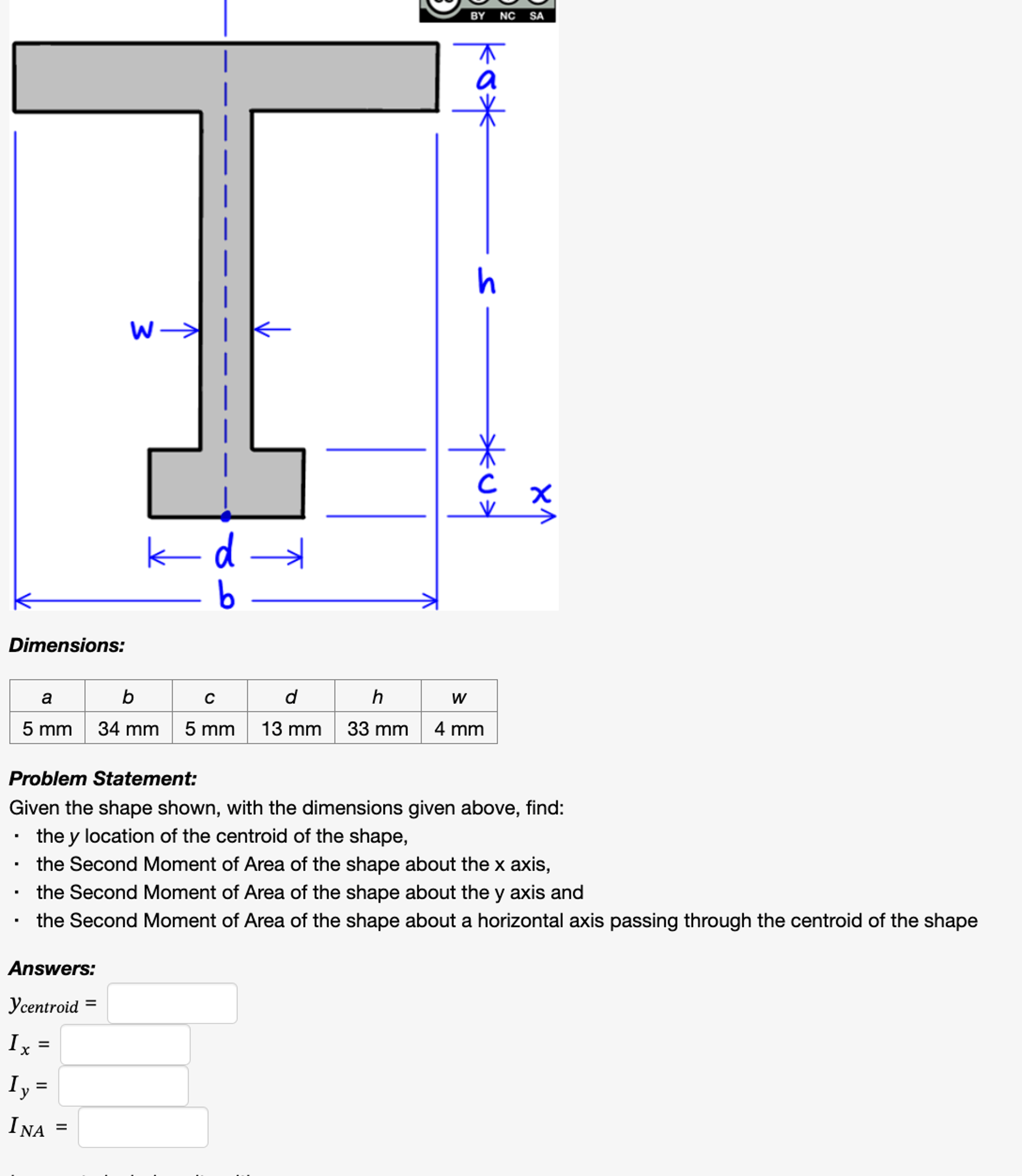 Dimensions:Problem Statement:Given the shape shown, | Chegg.com