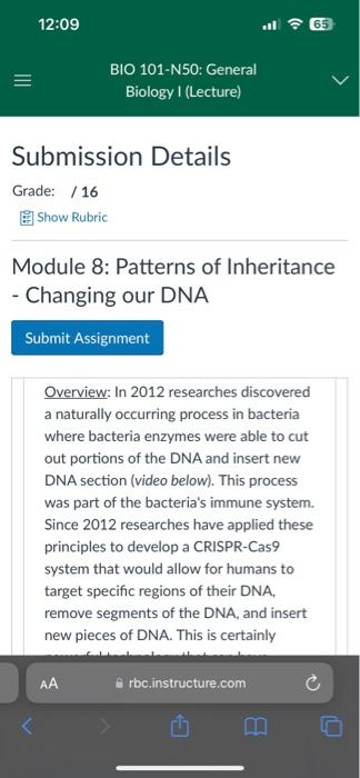 Module 8: Patterns of Inheritance - Changing our DNA | Chegg.com