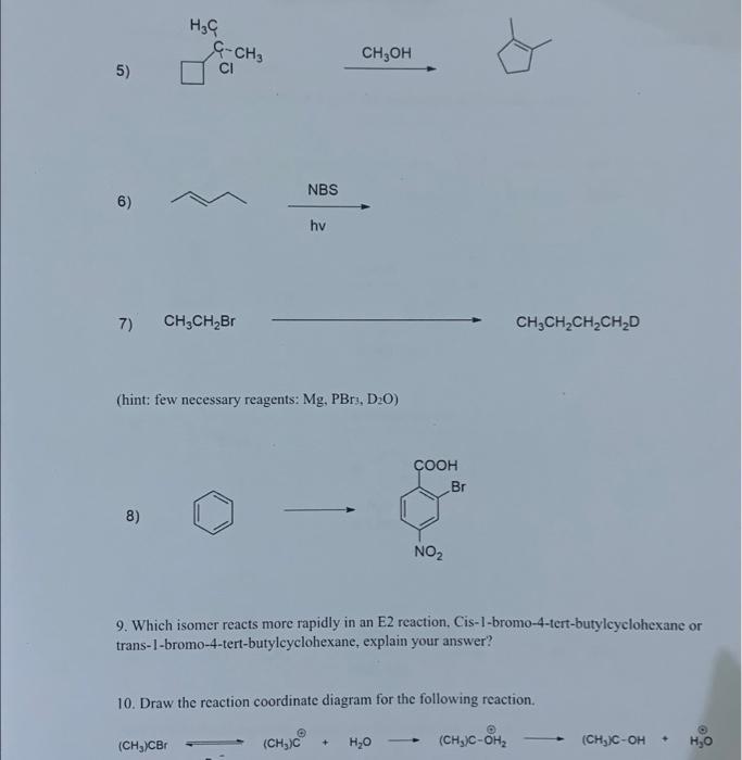 Solved Complete the followings. Predict the reactant/product | Chegg.com
