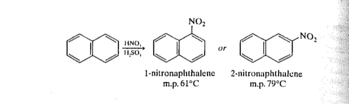 Solved o- HNO. ITS0. 1-nitronaphthalene rm.p. 61°C | Chegg.com