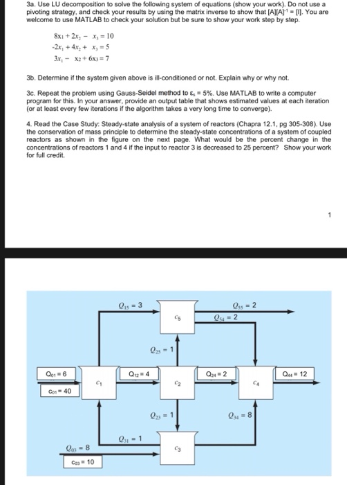 Solved 3a. Use LU decomposition to solve the following | Chegg.com
