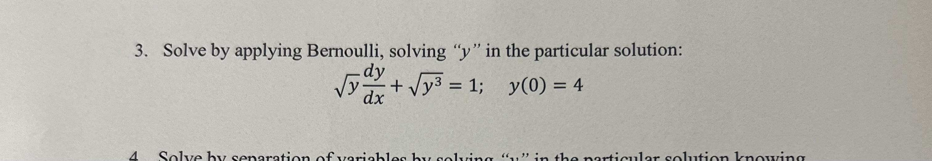 Solved Solve by applying Bernoulli, solving " y " ﻿in the | Chegg.com
