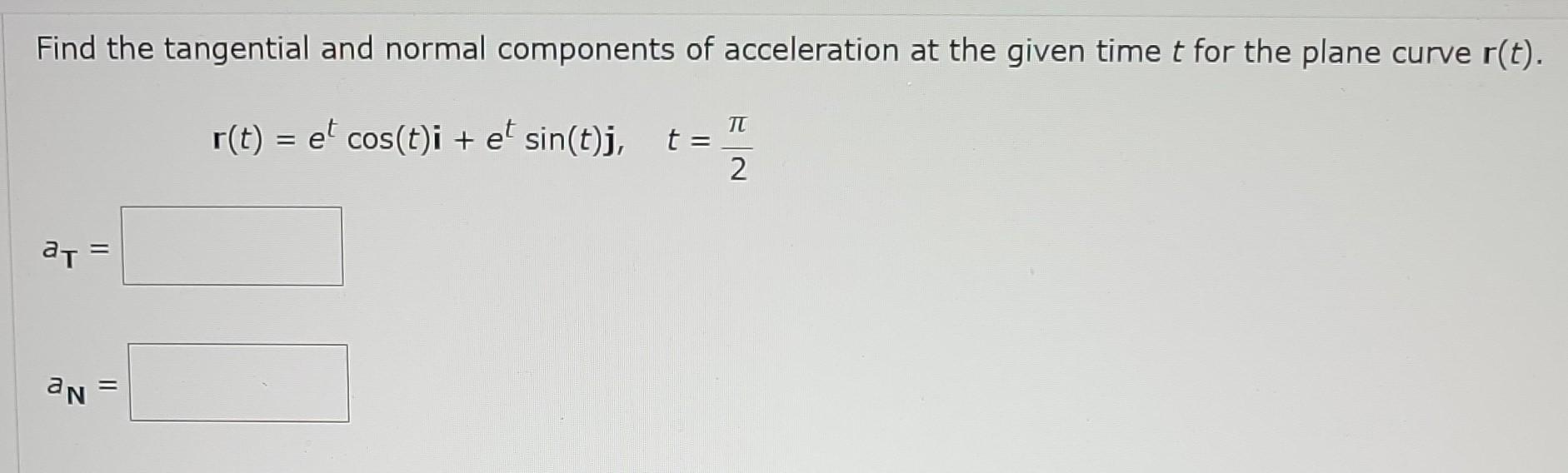 Solved Find the tangential and normal components of | Chegg.com
