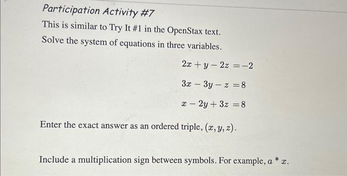 Solved Participation Activity \\#7 This is similar to Try It | Chegg.com