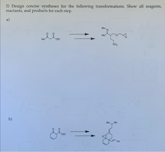 Solved 3) Design concise syntheses for the following | Chegg.com