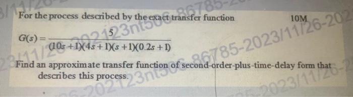 Solved For the process described by the exact transfer | Chegg.com