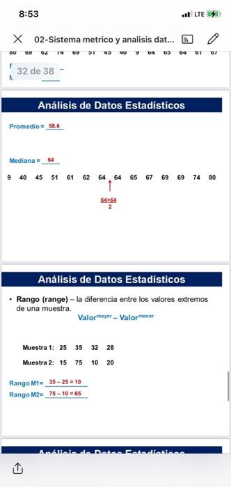 Actividad 2.7: Análisis de Datos Estadísticos • | Chegg.com