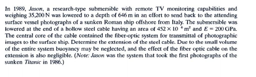 Solved In 1989, Jason, a research-type submersible with | Chegg.com