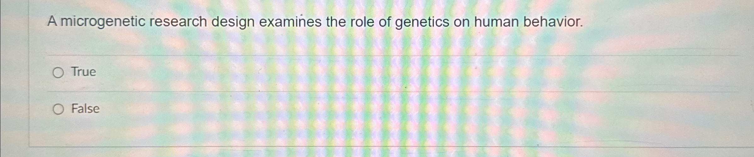 Solved A microgenetic research design examines the role of | Chegg.com