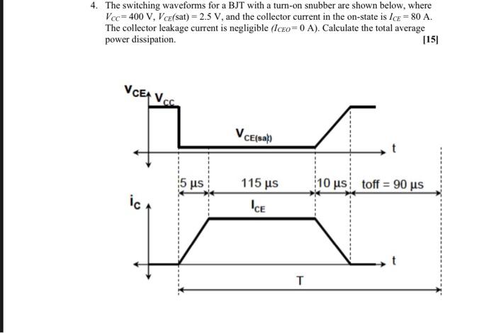 Solved 4. The switching waveforms for a BJT with a turn-on | Chegg.com