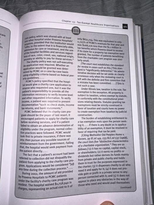 Provena Covenant Medical Center v. Department of | Chegg.com