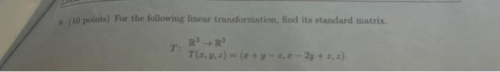 Solved a. (10 points) For the following linear | Chegg.com