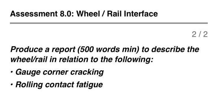 Assessment 2.0: Plain line track cross | Chegg.com