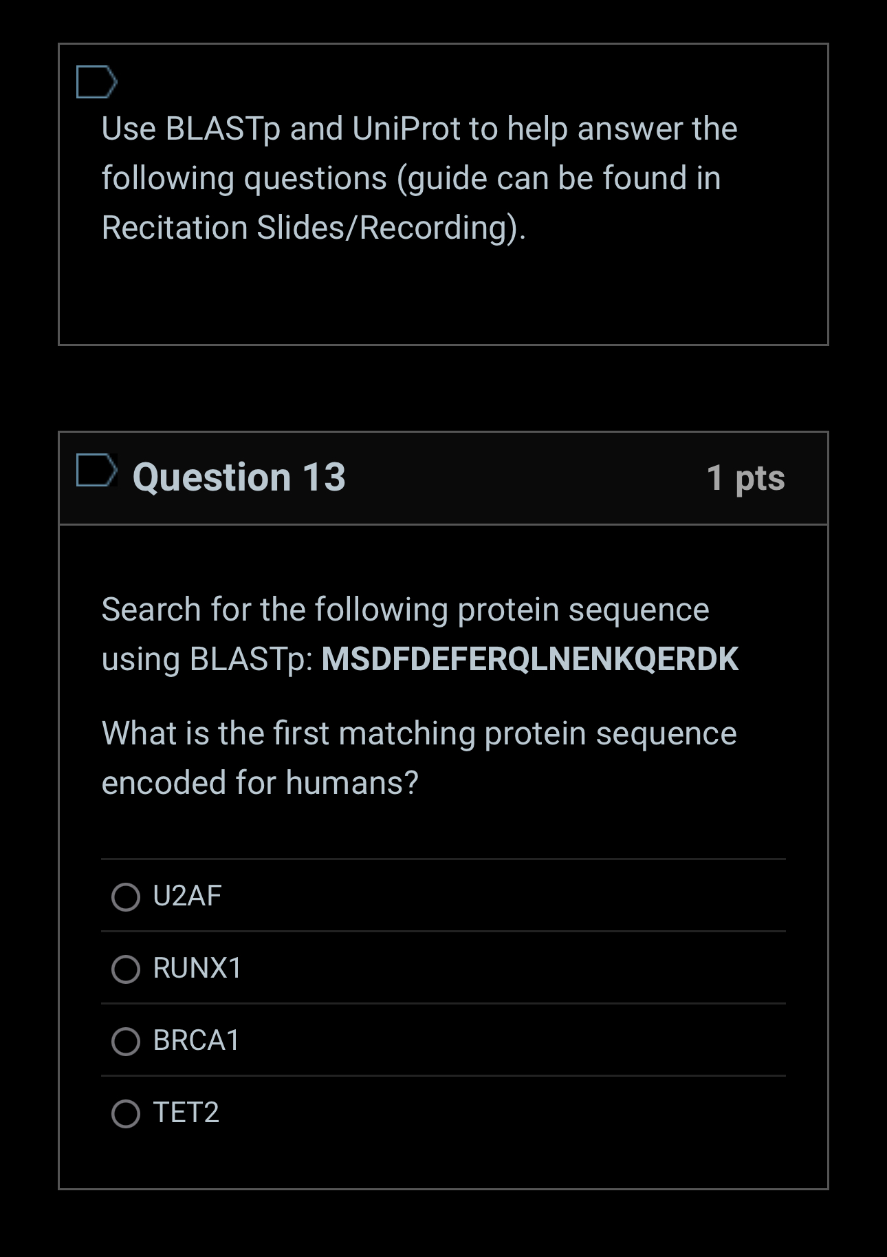 Solved Use BLASTp and UniProt to help answer thefollowing | Chegg.com