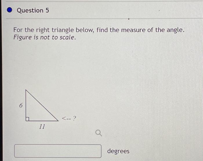 Solved For the right triangle below, find the measure of the | Chegg.com