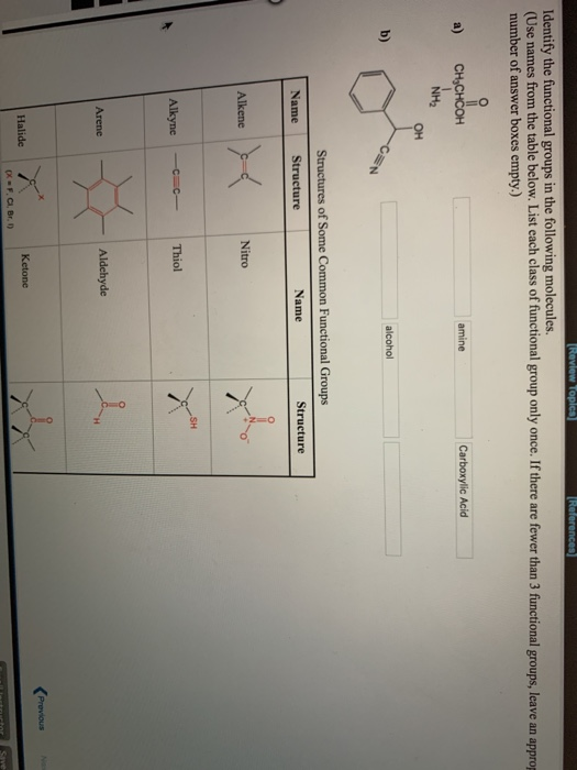 Solved Identify the functional groups in the following | Chegg.com