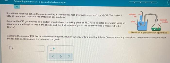 Calculating the mass of a gas collected over water | Chegg.com