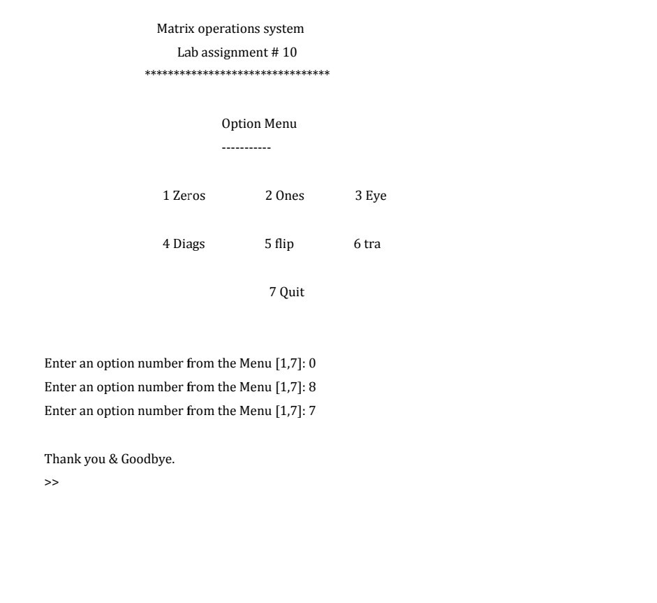 Solved Main Topics Matrix Operations 1 Open Matlab R E Se