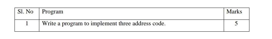 Solved \begin{tabular}{|c|l|c|} \hline Sl. No & Program & | Chegg.com