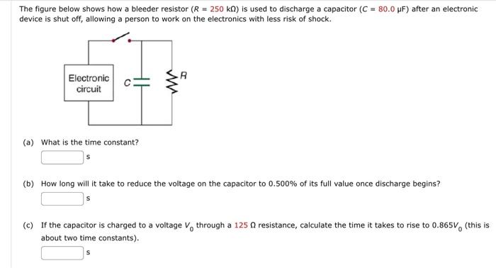 The figure below shows how a bleeder resistor | Chegg.com