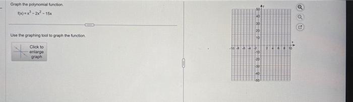 Solved Graph the polynomial fanction f(x)=x3−2x2−15x Use the | Chegg.com