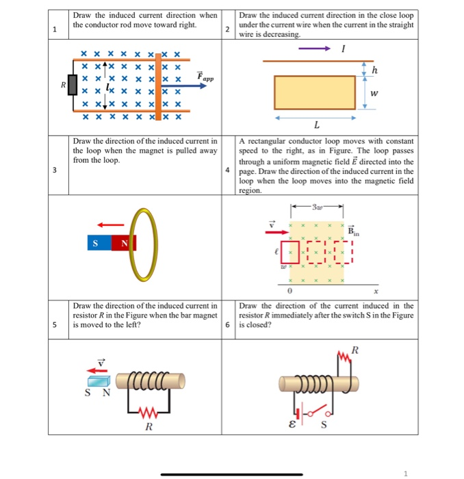 Solved Draw the induced current direction when the conductor | Chegg.com