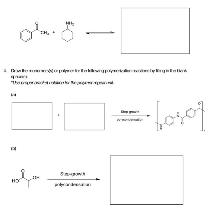 ?4. ﻿Draw the monomers(s) ﻿or polymer for the | Chegg.com