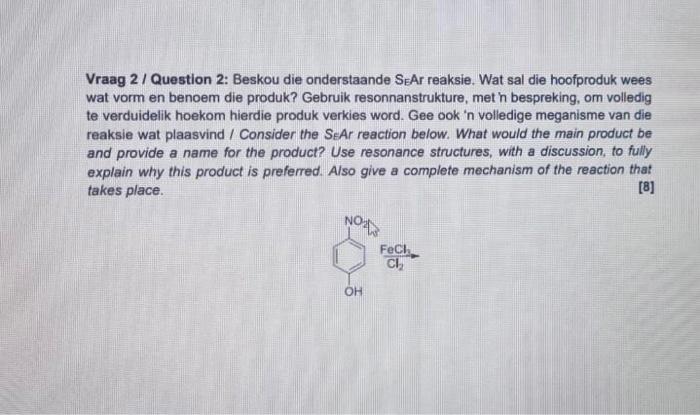 Solved Vraag 2 / Question 2: Beskou die onderstaande SeAr | Chegg.com