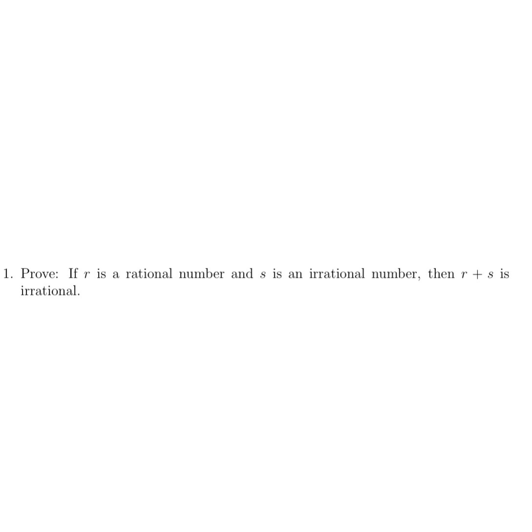 Solved Prove: If r ﻿is a rational number and s ﻿is an | Chegg.com