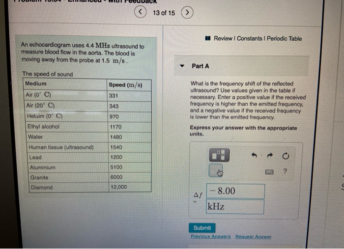 Solved 13 of 15 Review Constants 1 Periodic Table An | Chegg.com
