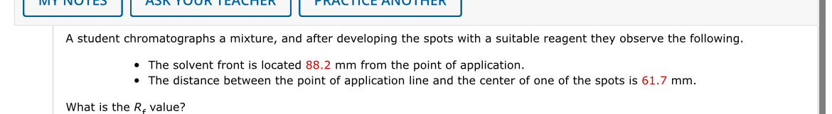 Solved A student chromatographs a mixture, and after | Chegg.com