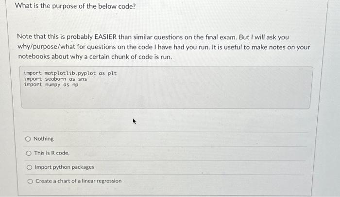 Solved What is the purpose of the below code? Note that this | Chegg.com