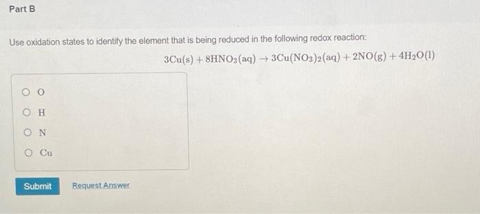 Solved Part A Use oxidation states to identify the element | Chegg.com