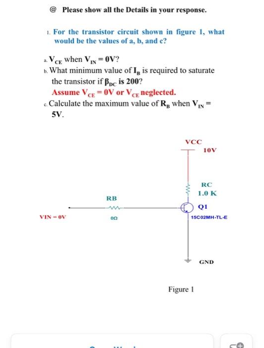 Solved @ Please show all the Details in your response. 1. | Chegg.com