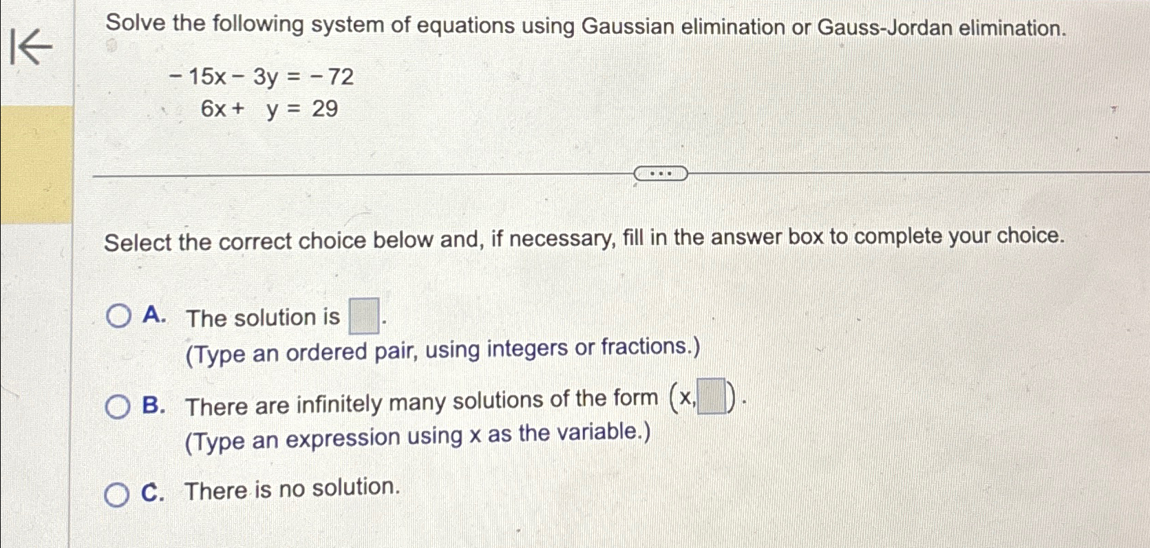 Solved Solve the following system of equations using | Chegg.com