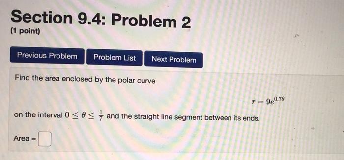 Solved Section 9.4: Problem 2 (1 point) Previous Problem | Chegg.com
