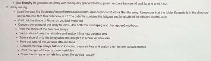 Use Numpy To Generate An Array With 20 Equally Spaced
