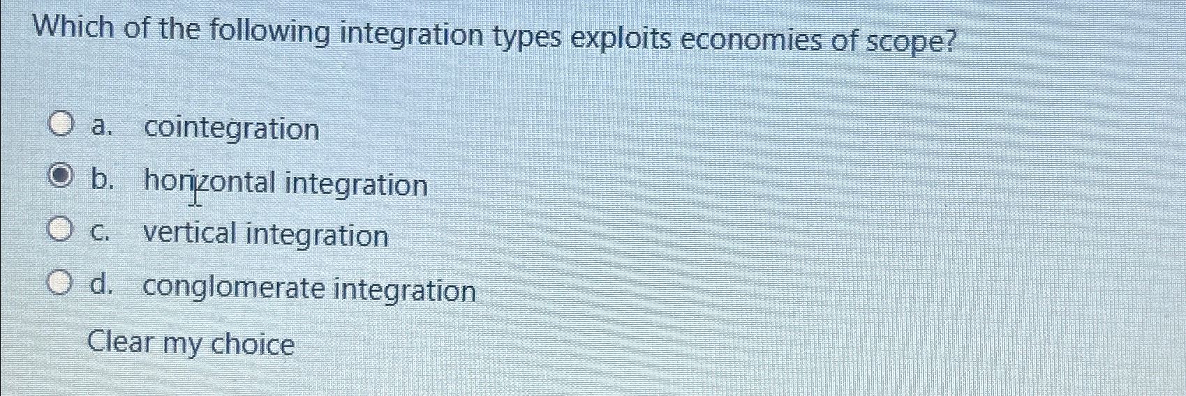 Solved Which of the following integration types exploits | Chegg.com